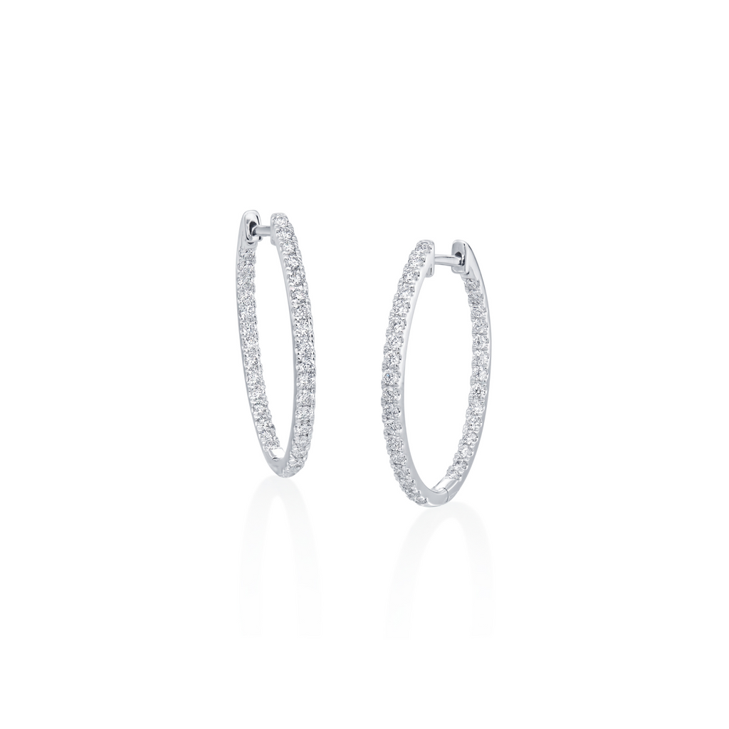 Oval Shaped Inside-Out Diamond Hoops – Bloomstone